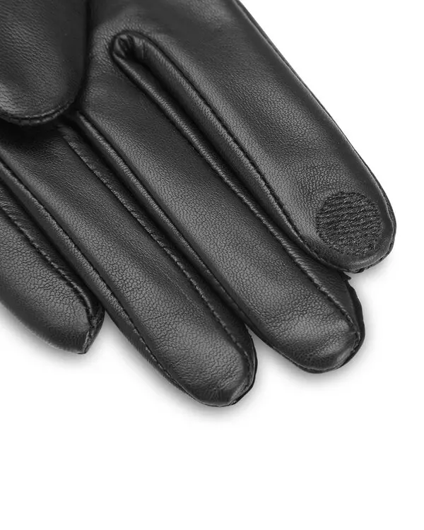 ROYCE NEW YORK Lambskin Leather Tech Gloves - Black