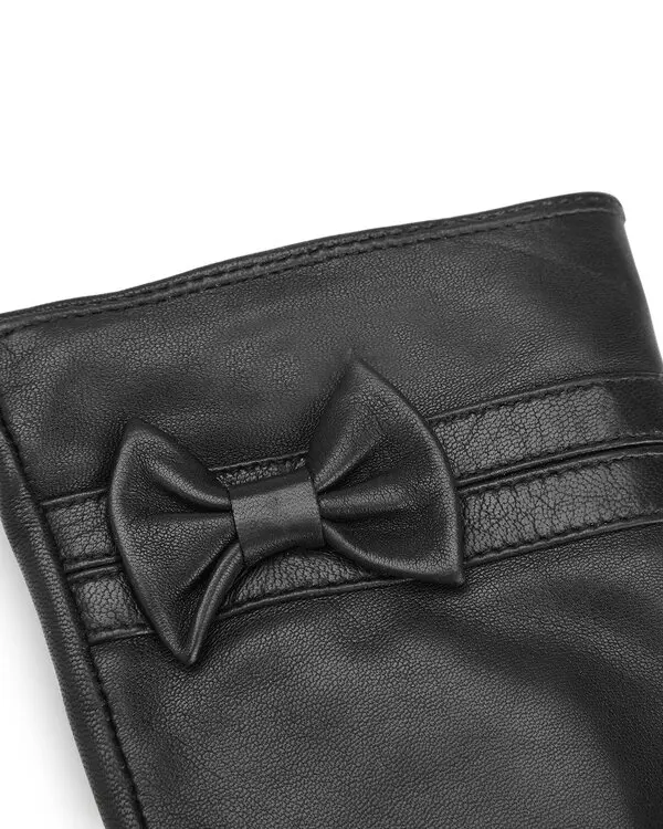 ROYCE NEW YORK Lambskin Leather Tech Gloves - Black
