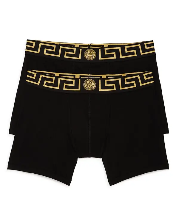 Versace Logo Trunks Pack Of 2 - Black/gold