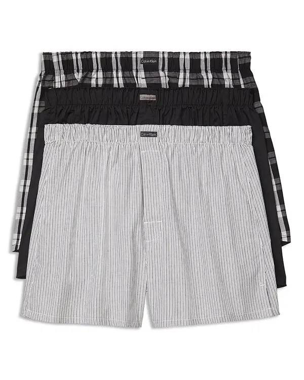 Calvin Klein Traditional Boxers, Pack Of 3 - Gray/black