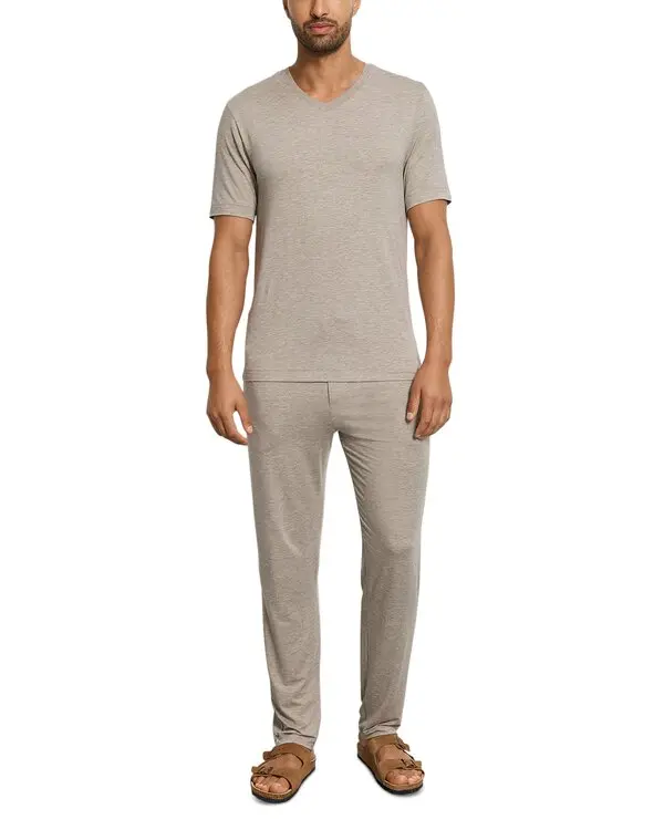 Hanro Lounge V-neck Tee - Hazelnut