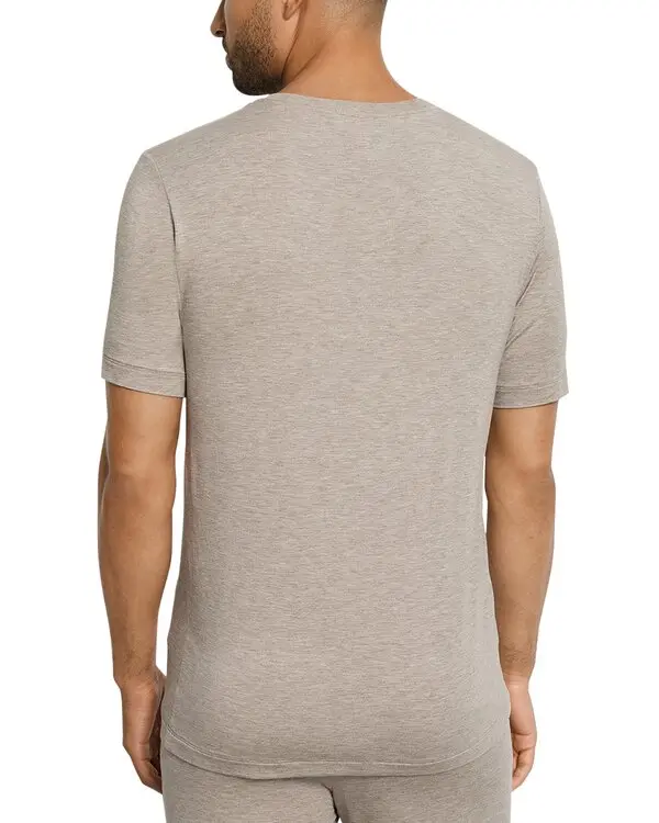 Hanro Lounge V-neck Tee - Hazelnut