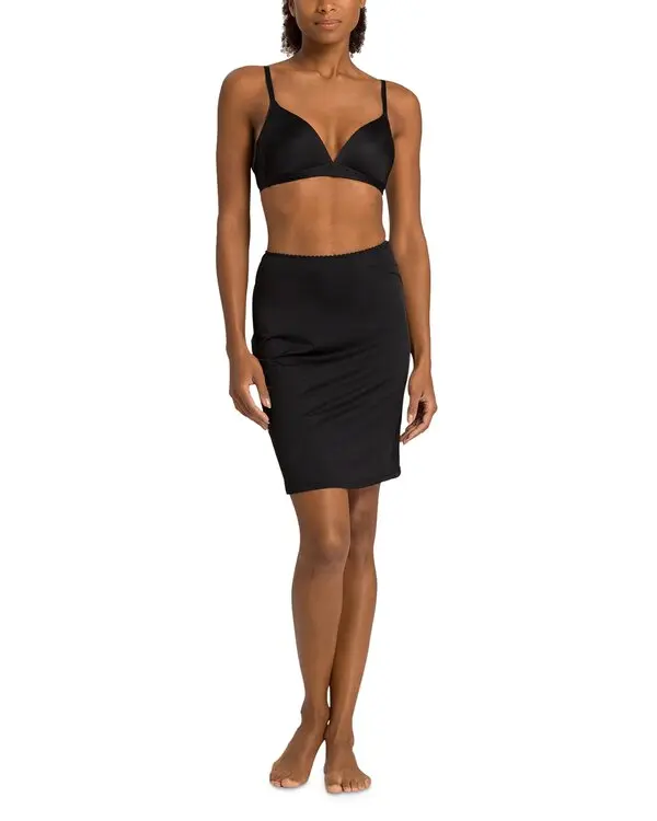 Hanro Satin Deluxe Slip Skirt - Black