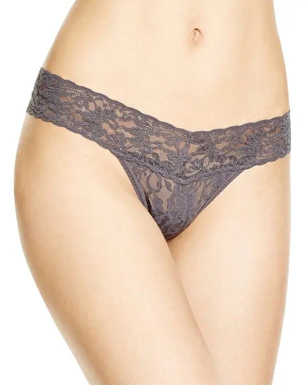 Hanky Panky Signature Lace Petite Low Rise Thong - Granite