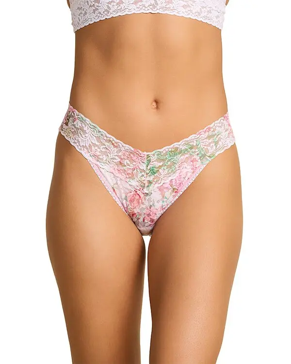 Hanky Panky Signature Lace Printed V-kini - Rococo Rose