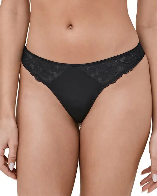 SKARLETT BLUE Minx Lace Front Thong - Black
