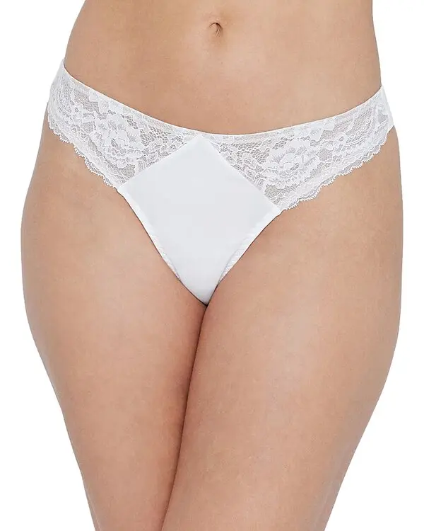 SKARLETT BLUE Minx Lace Front Thong - White/nylon