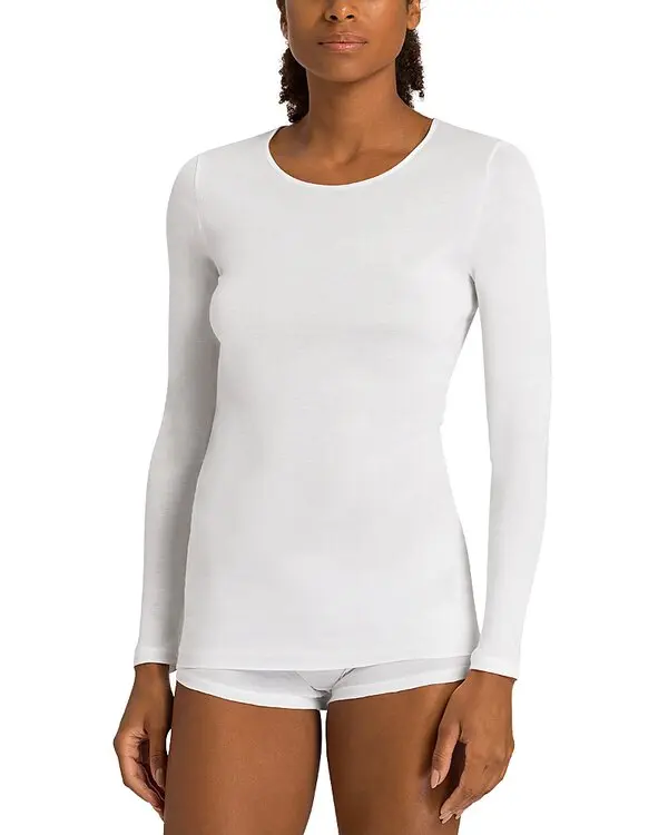 Hanro Cotton Long Sleeve Top - White