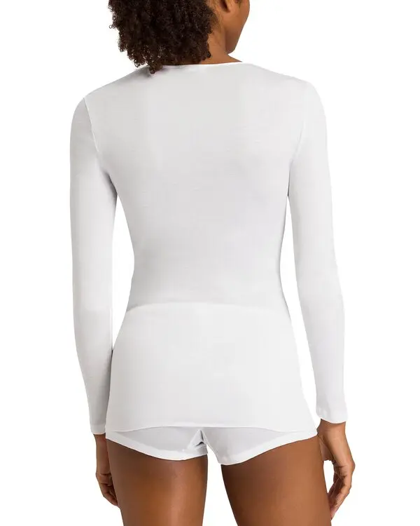 Hanro Cotton Long Sleeve Top - White