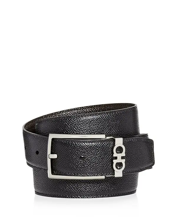 FERRAGAMO Gancini Keeper Reversible Belt - Black/brown