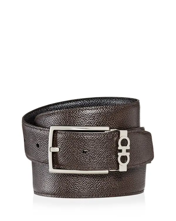 FERRAGAMO Gancini Keeper Reversible Belt - Black/brown