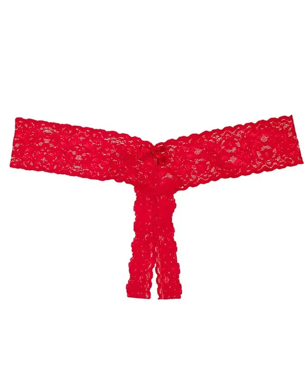 Hanky Panky After Midnight Signature Lace Open-panel Low-rise Thong - Red