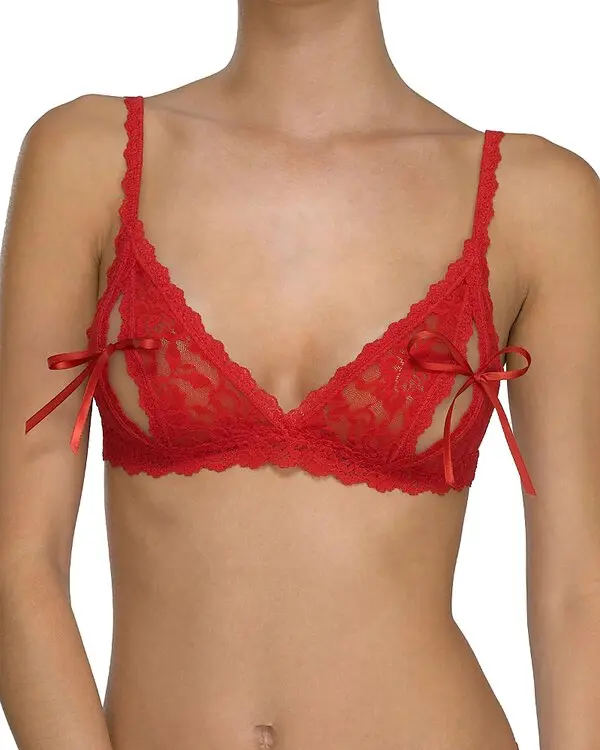 Hanky Panky After Midnight Peekaboo Bows Bralette - Red