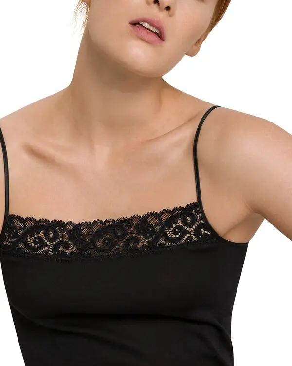 Hanro Moments Spaghetti Strap Camisole - Black