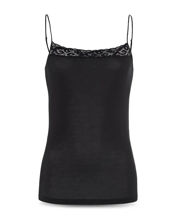 Hanro Moments Spaghetti Strap Camisole - Black