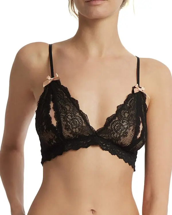 Hanky Panky After Midnight Peekaboo Open Bralette - Black