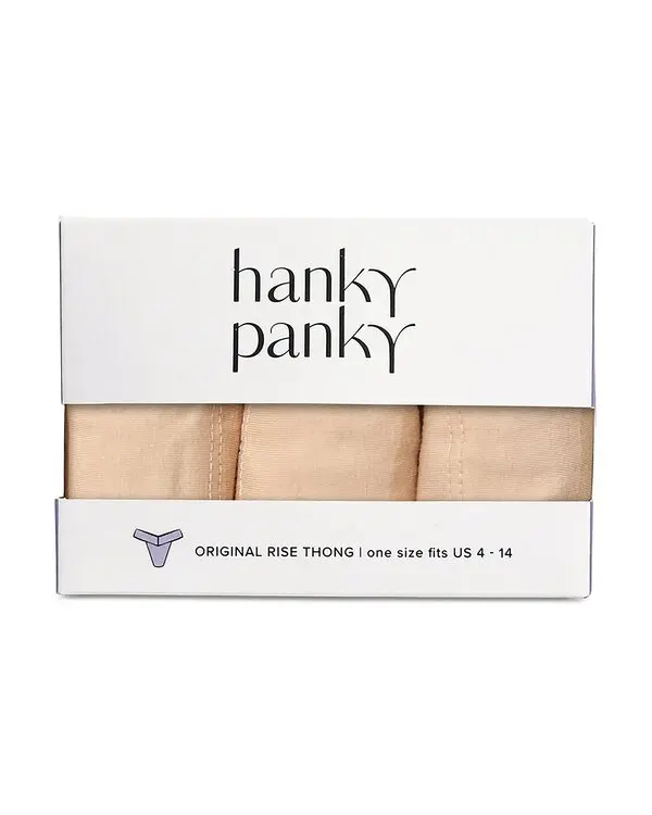 Hanky Panky Supimacotton Original-rise Thongs, Set Of 3 - Chai