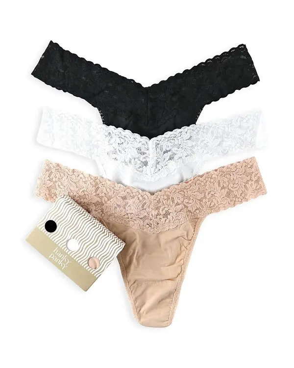 Hanky Panky Supimacotton Original-rise Thongs, Set Of 3 - Multi