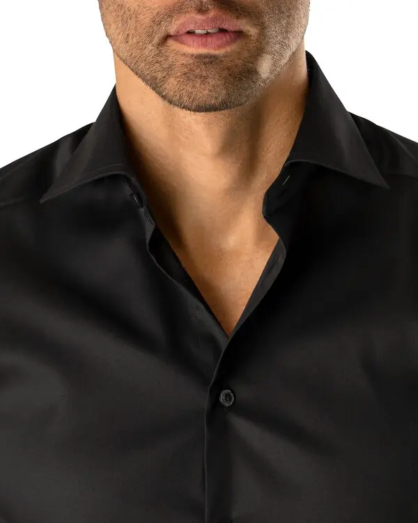 Eton Slim Fit Signature Twill Dress Shirt - Black