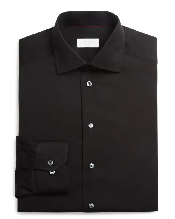 Eton Slim Fit Signature Twill Dress Shirt - Black