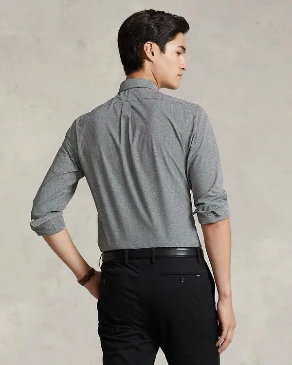 Polo Ralph Lauren Slim Fit Long Sleeve Poplin Button Down Shirt - Black/white Check