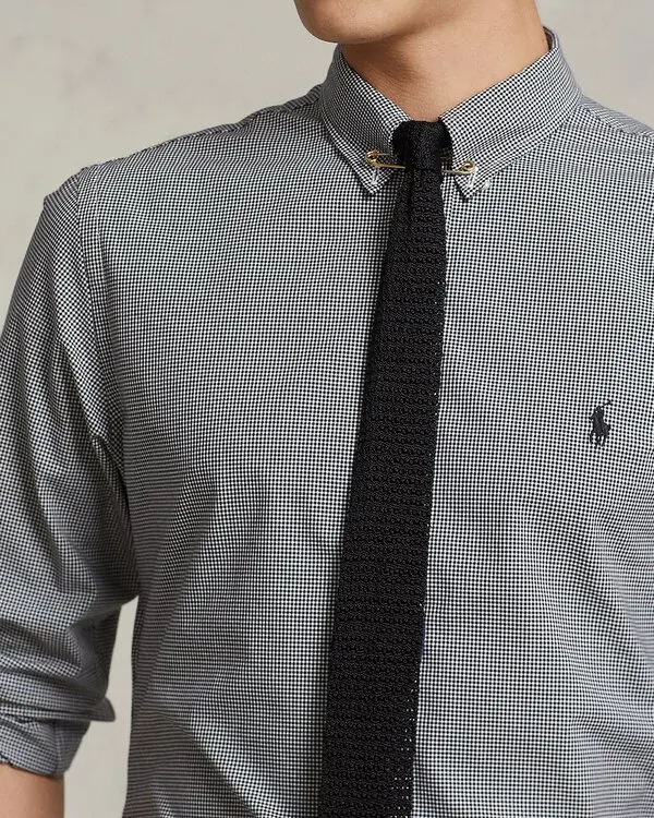 Polo Ralph Lauren Slim Fit Long Sleeve Poplin Button Down Shirt - Black/white Check