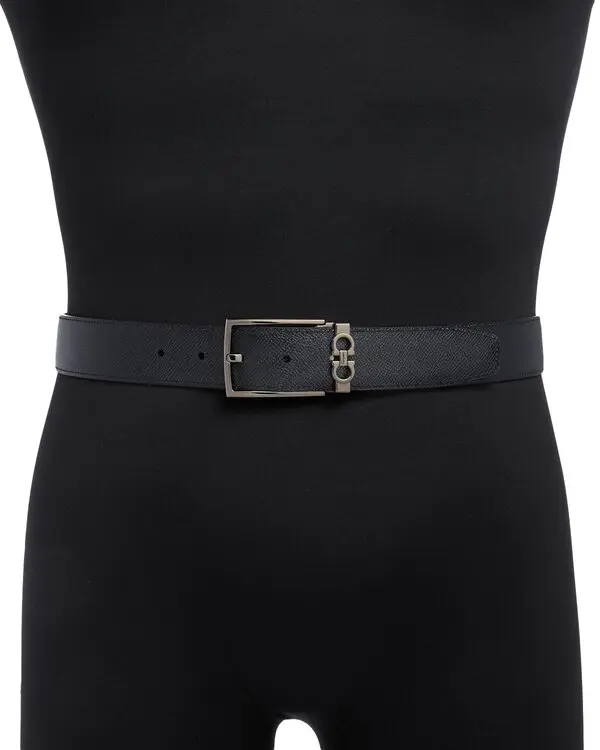 FERRAGAMO Gancini Keeper Reversible Belt - Black/brown