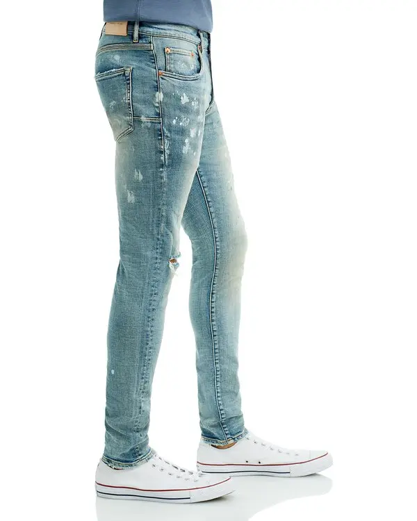 PURPLE BRAND Slim Fit Painter Jeans - Light Indigo