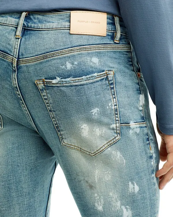 PURPLE BRAND Slim Fit Painter Jeans - Light Indigo