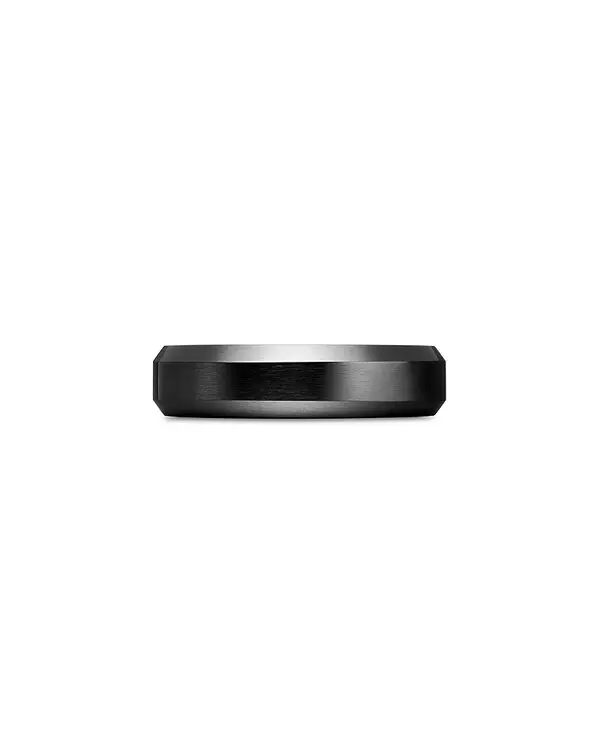 David Yurman Titanium Beveled Band Ring - Black