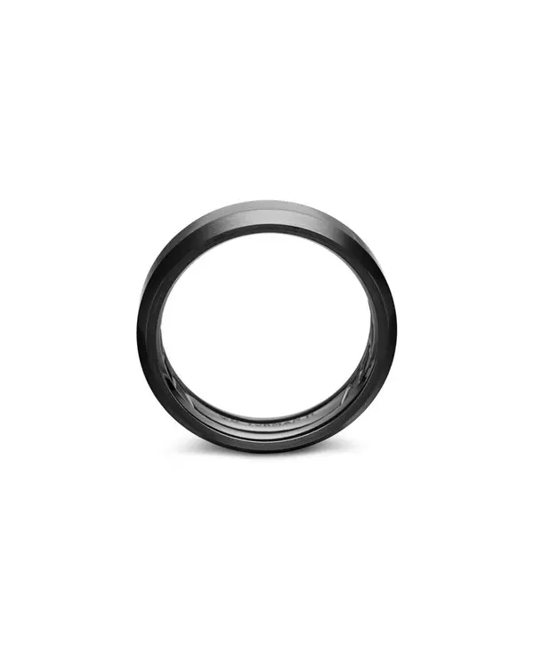 David Yurman Titanium Beveled Band Ring - Black