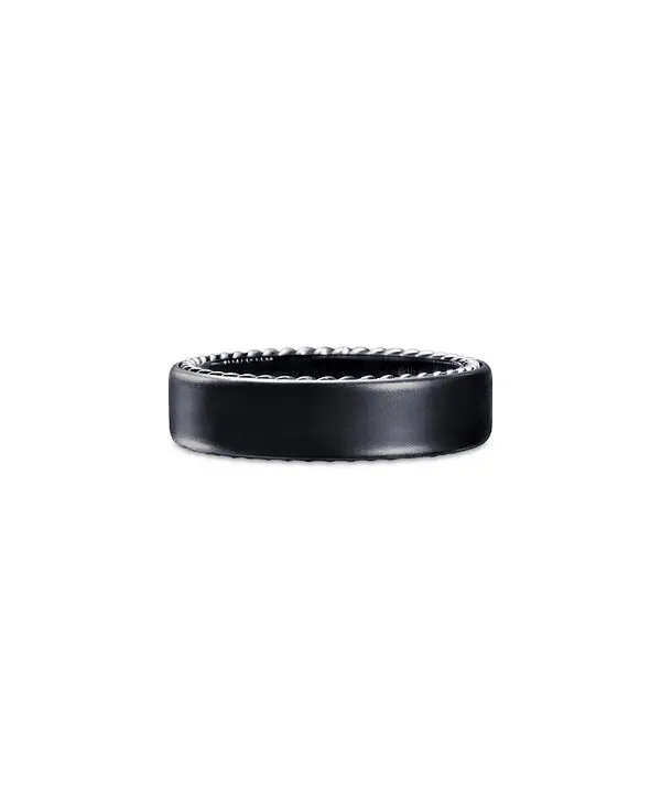 David Yurman Streamline Band Ring - Black/silver
