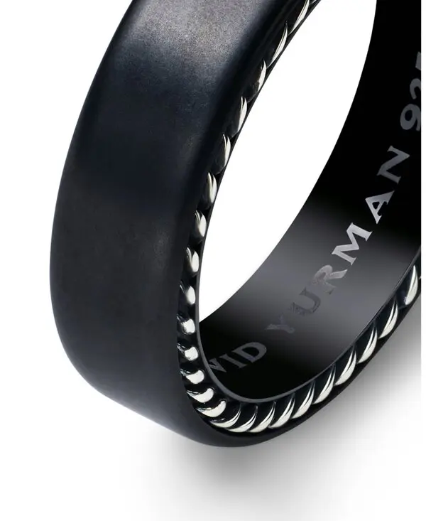 David Yurman Streamline Band Ring - Black/silver