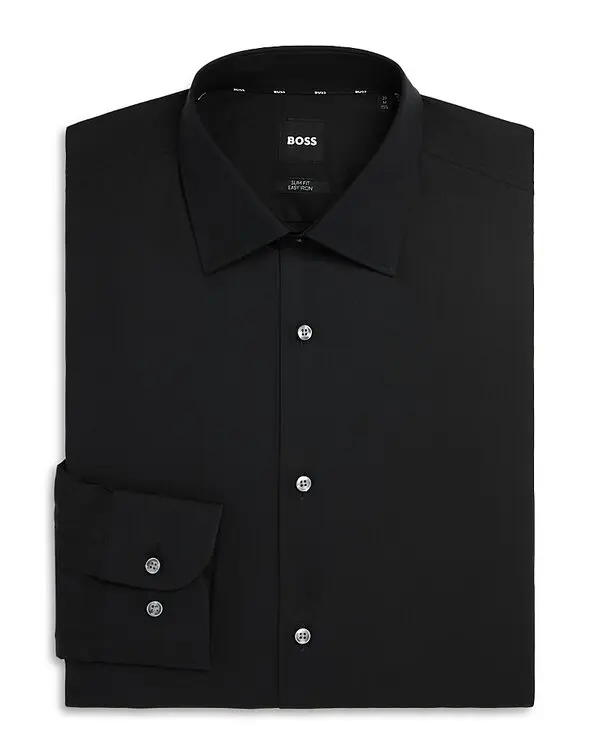 BOSS Basic Solid Slim Fit Dress Shirt - Black