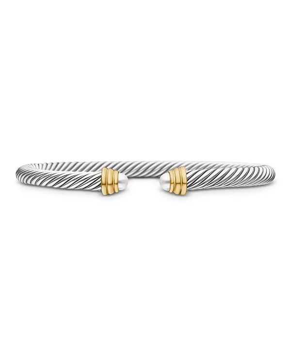 David Yurman Cable Classics Bracelet With And Gold - Pearl