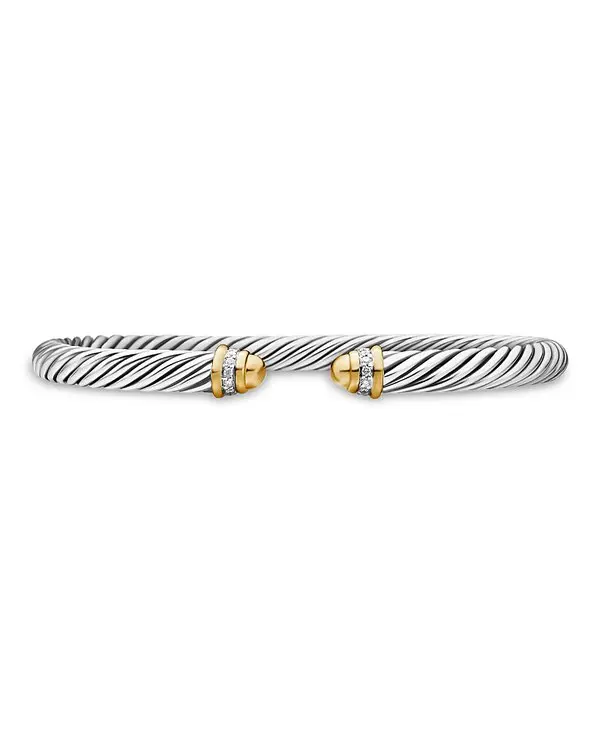 David Yurman Cable Classics Bracelet With Diamonds - Gold