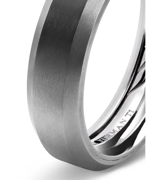David Yurman Titanium Beveled Band Ring - Gray