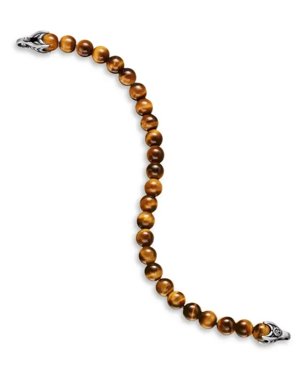 David Yurman Spiritual Beads Bracelet With Tigers Eye - Silver/red