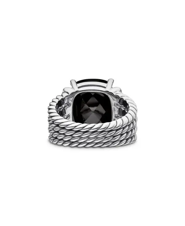David Yurman Wheaton Ring With Onyx And Diamonds
