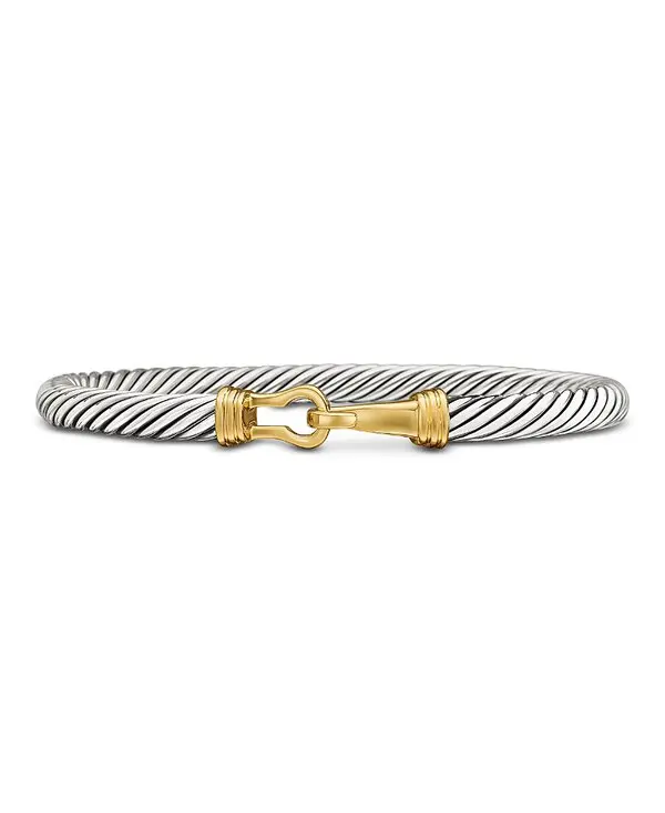 David Yurman Cable Buckle Bracelet With Gold - Gold/silver