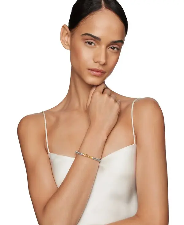 David Yurman Cable Buckle Bracelet With Gold - Gold/silver