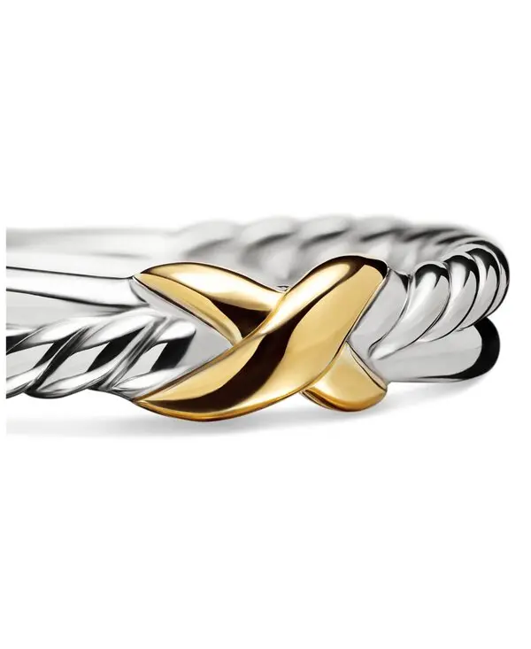 David Yurman Petite X Ring In Sterling Silver And 18k Yellow Gold - Gold/silver
