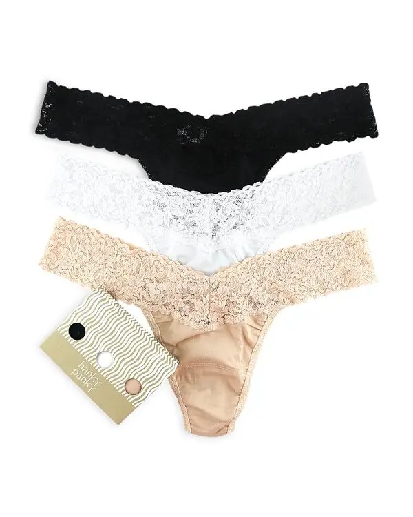 Hanky Panky Supimacotton Low-rise Thongs, Set Of 3 - Multi