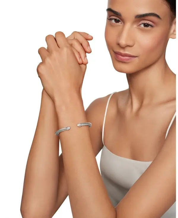 David Yurman Cable Classics Bracelet With Diamonds - Silver