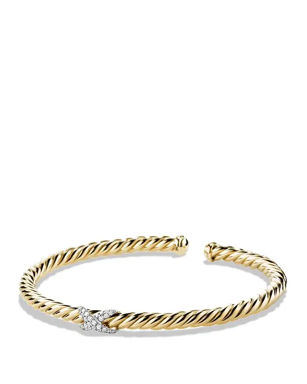 David Yurman X 18k Bracelet With Diamonds - Gold