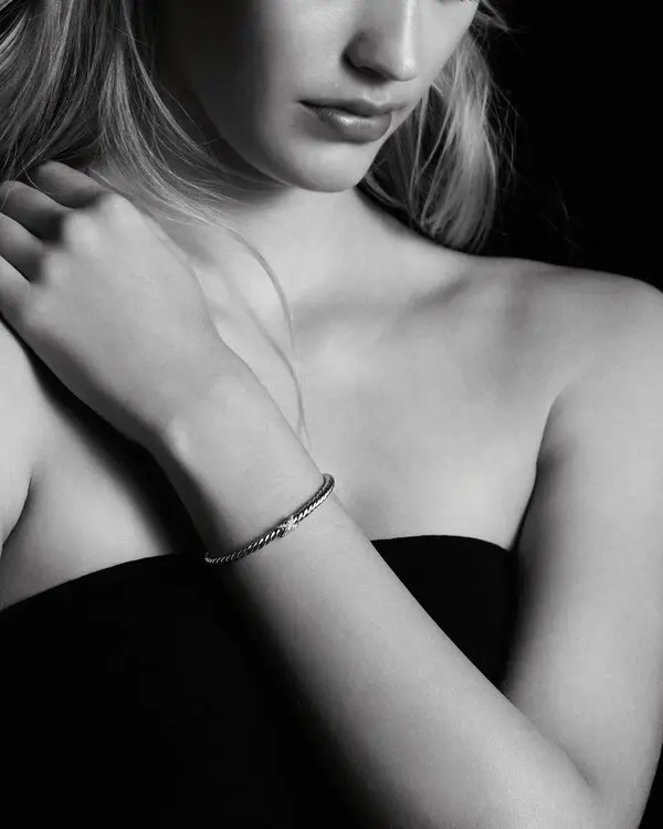 David Yurman X 18k Bracelet With Diamonds