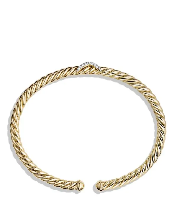 David Yurman X 18k Bracelet With Diamonds
