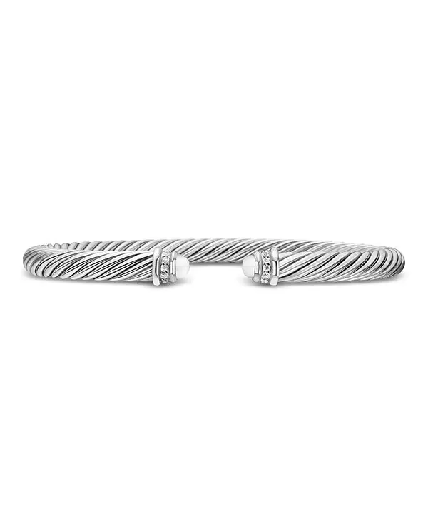 David Yurman Cable Classics Bracelet With Cultured Freshwater Pearls And Diamonds - Pearl