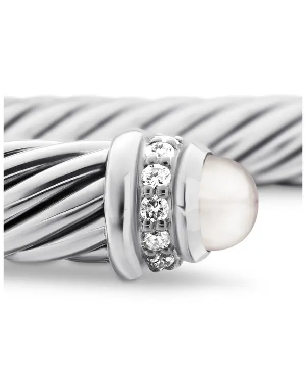 David Yurman Cable Classics Bracelet With Cultured Freshwater Pearls And Diamonds - Pearl