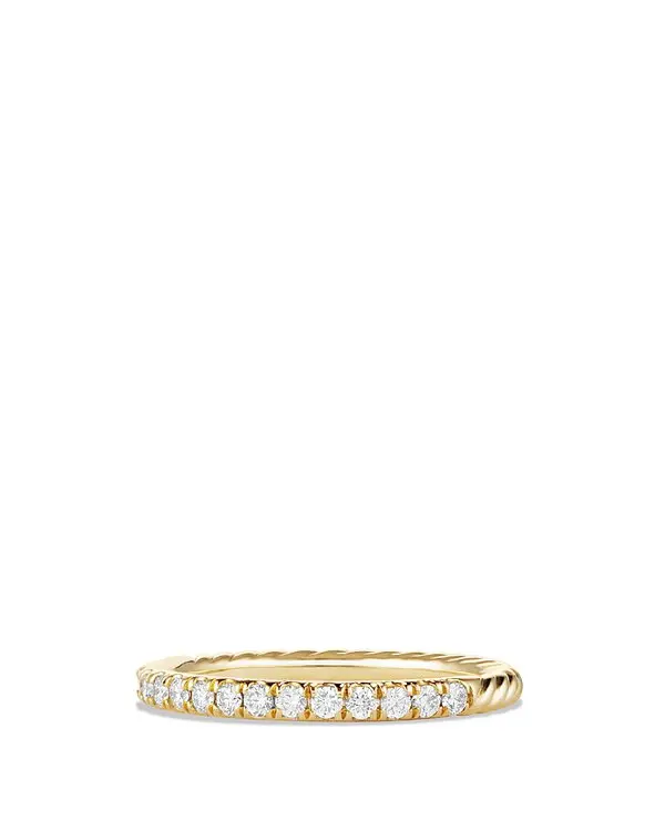 David Yurman Cable Collectibles Ring With Diamonds In 18k Gold - White/gold